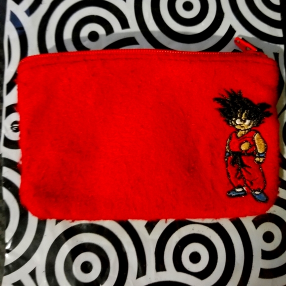 Handmade | Other | Handmade Red Dragonball Kid Goku Felt Zipper Pouch ...